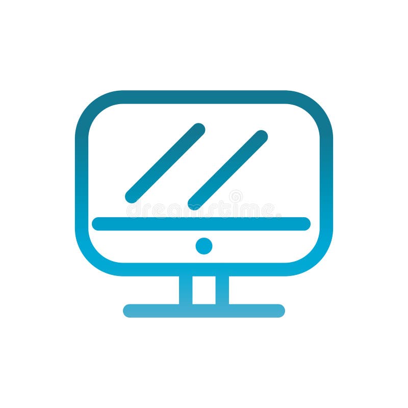 Computer Monitor User Interface Blue Gradient Stock Vector ...