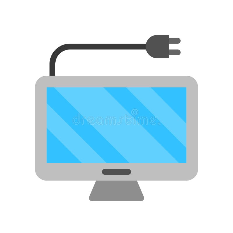 Computer Monitor Vector, Electronic Device Flat Style Icon Stock Vector ...