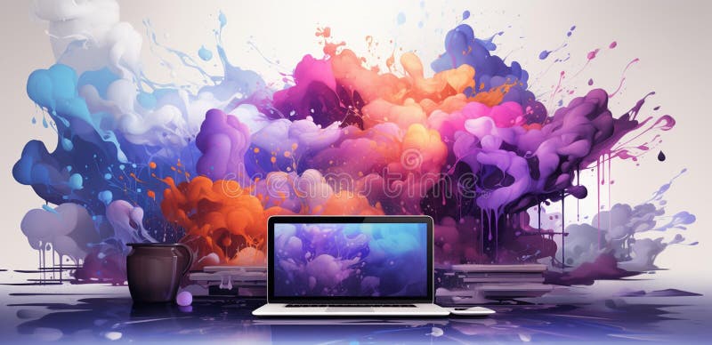 Computer Monitor with the View of a Cloudy Landscape, AI-generated ...