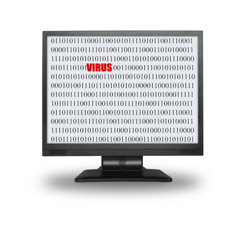 Computer Monitor with Virus Screen Stock Image - Image of closeup ...