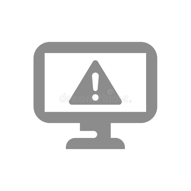 Computer Monitor with Warning Exclamation Stock Vector - Illustration ...
