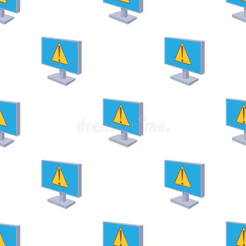 Computer Monitor with a Warning Sign Pattern Seamless Vector Stock ...