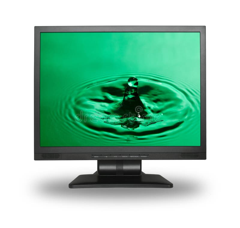 Computer Monitor with Water Splash Stock Illustration - Illustration of ...