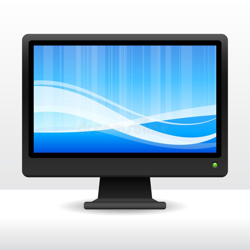 Computer Monitor with Wave Pattern Internet Stock Illustration ...