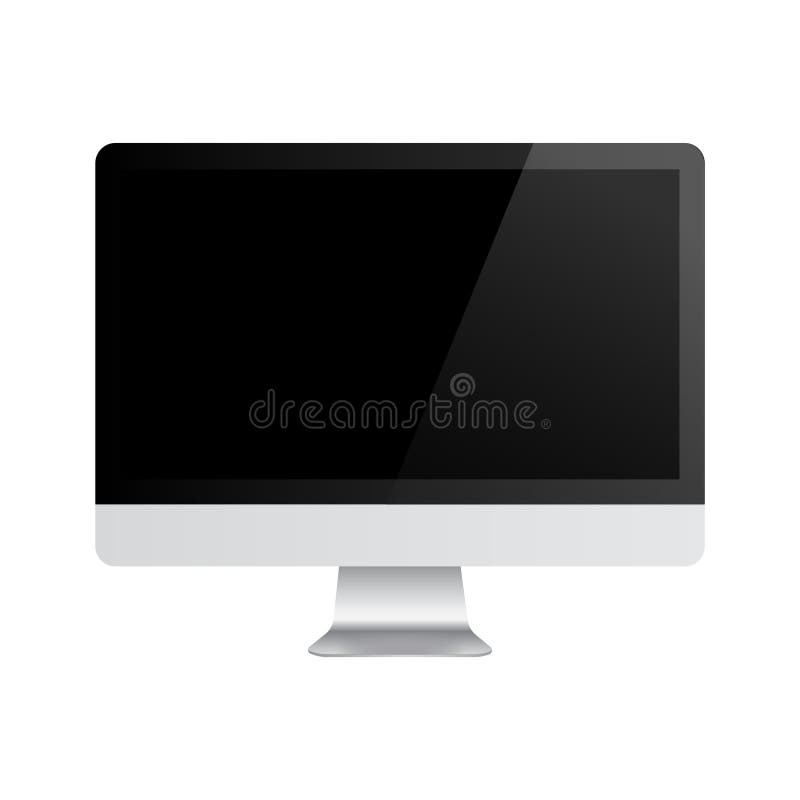 Computer Monitor With White Screen Mock Up. Vector Stock Illustration ...