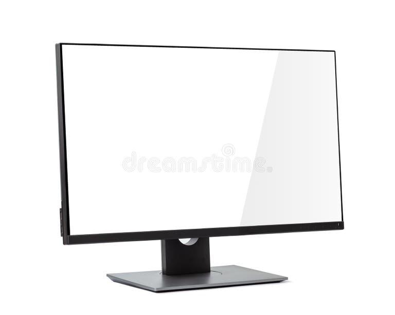 Computer Monitor White Screen, Isolated on White Background Stock Photo ...