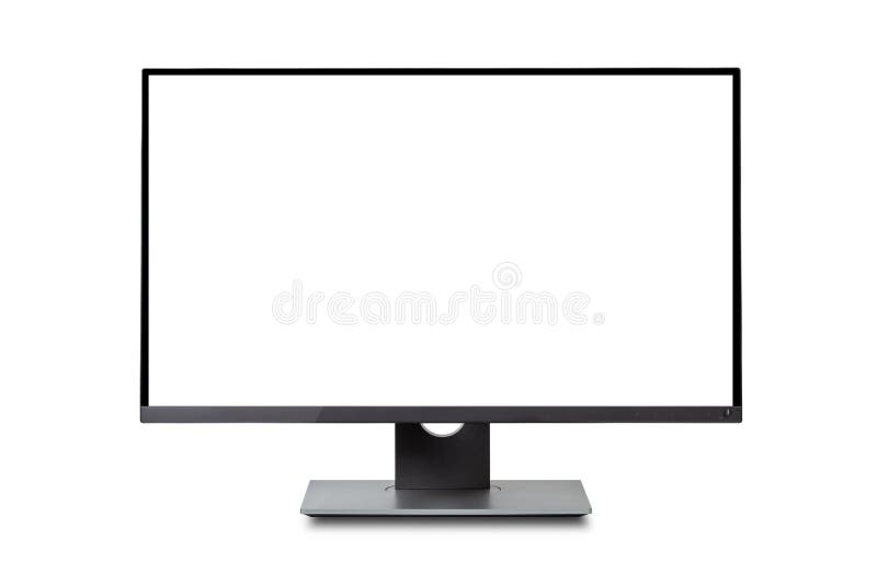 Computer Monitor White Screen, Isolated on White Background Stock Image ...