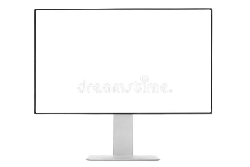 Computer Display with Blank White Screen. Front View Stock Image ...
