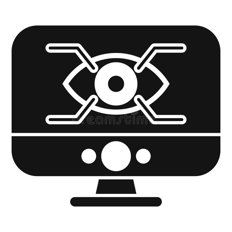 Computer Monitoring System Showing Eye Symbol on Screen Stock ...