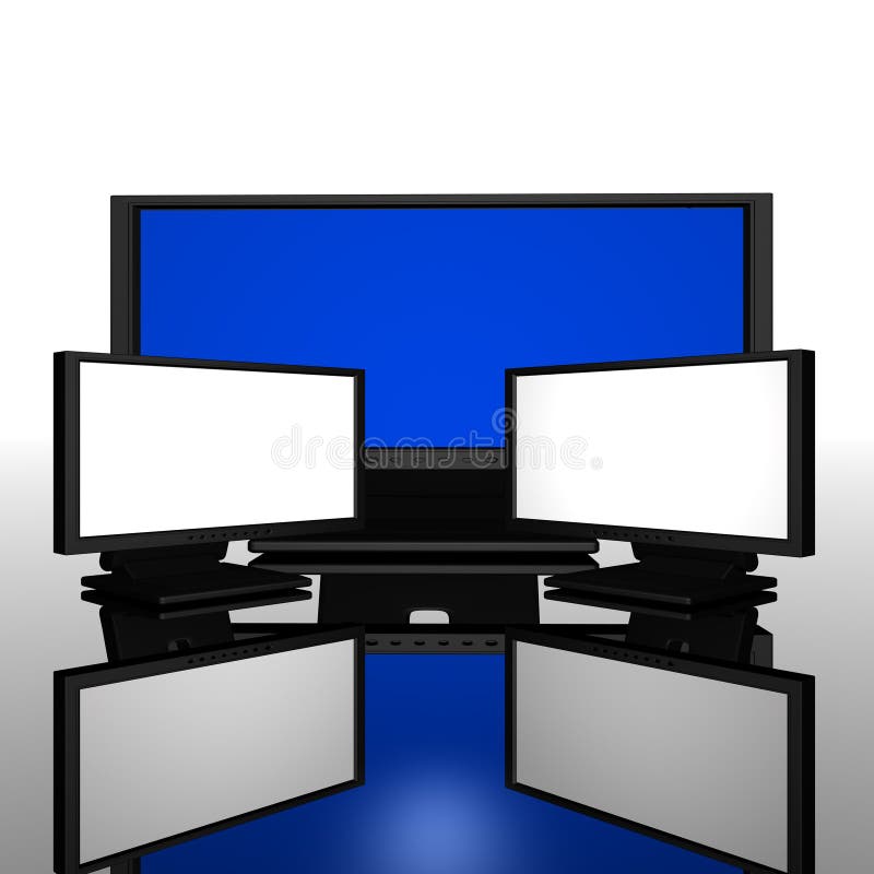 Three monitors. stock illustration. Illustration of black - 13108956