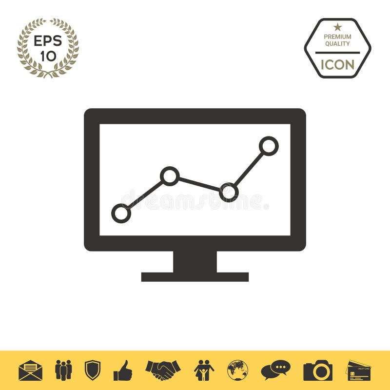 Computer Monitors with Graph Stock Vector - Illustration of isolated ...