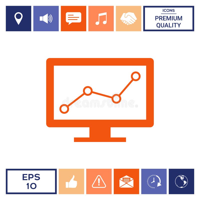 Computer Monitors with Graph Stock Vector - Illustration of icon ...