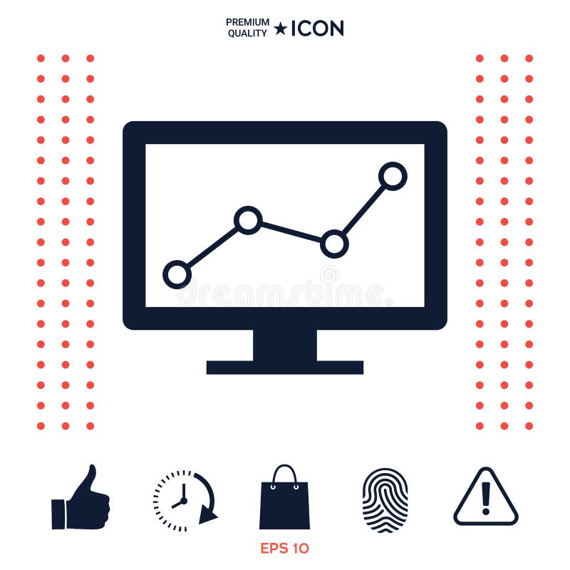 Computer Monitors with Graph Stock Vector - Illustration of electronic ...