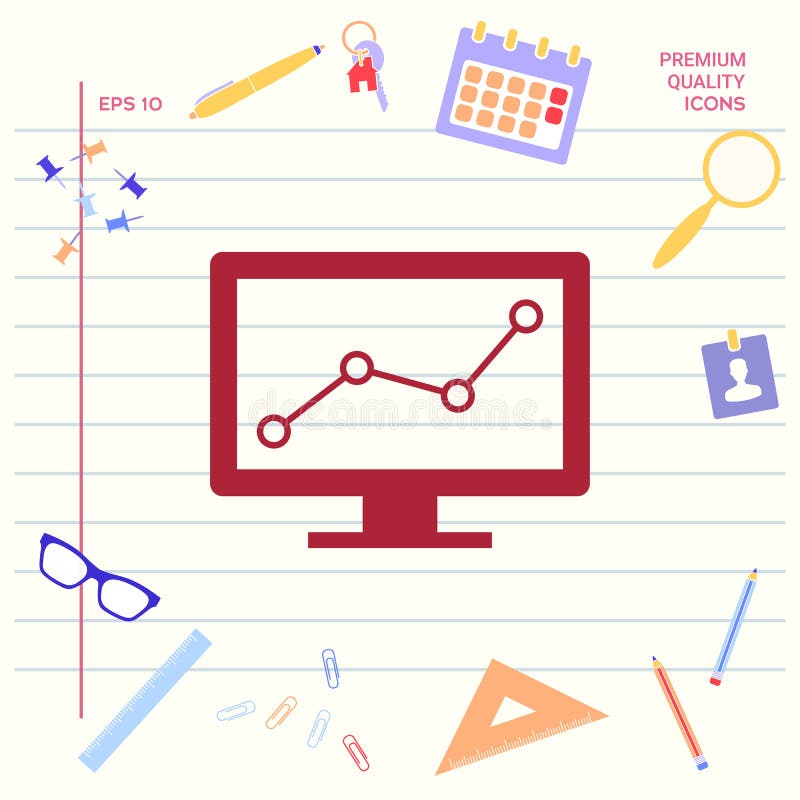 Computer Monitors with Graph Stock Vector - Illustration of modern ...
