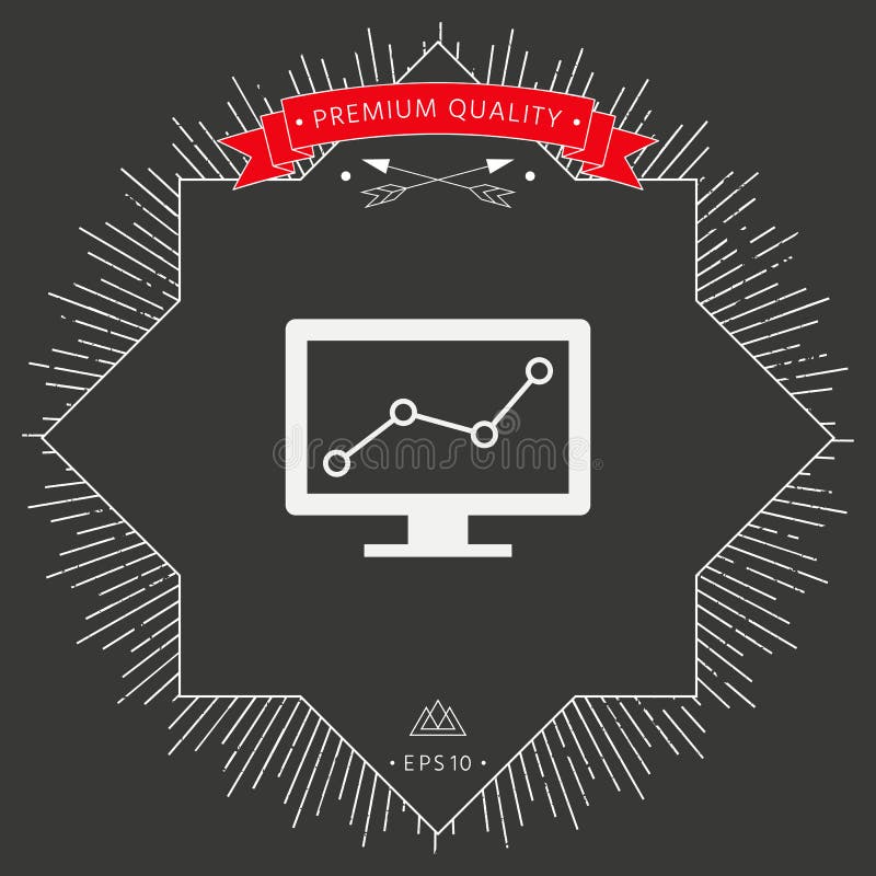 Computer Monitors with Graph Stock Vector - Illustration of isolated ...