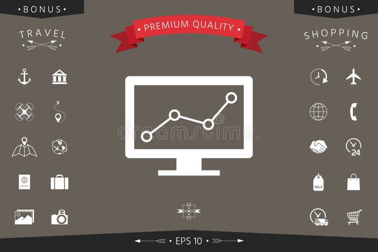 Computer Monitors with Graph Stock Vector - Illustration of screen ...