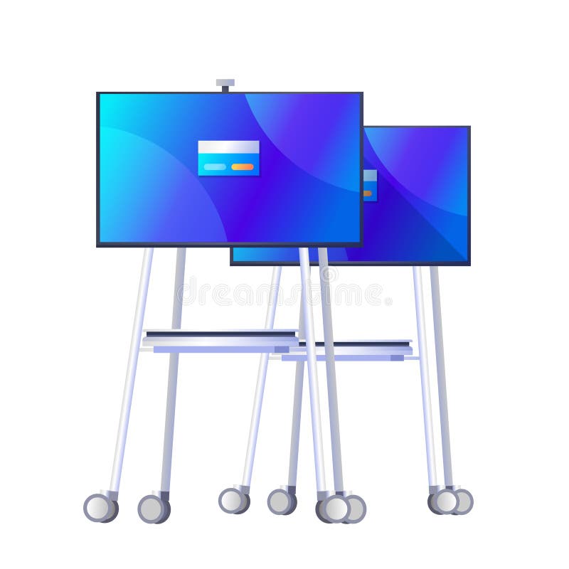 Computer Monitors Office Interior Furniture Elements Stock Illustration ...