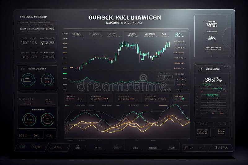 Computer Monitors with Stock Charts. AI Genarated Stock Illustration ...