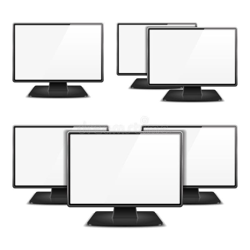White computer monitor stock vector. Illustration of screen - 25659711
