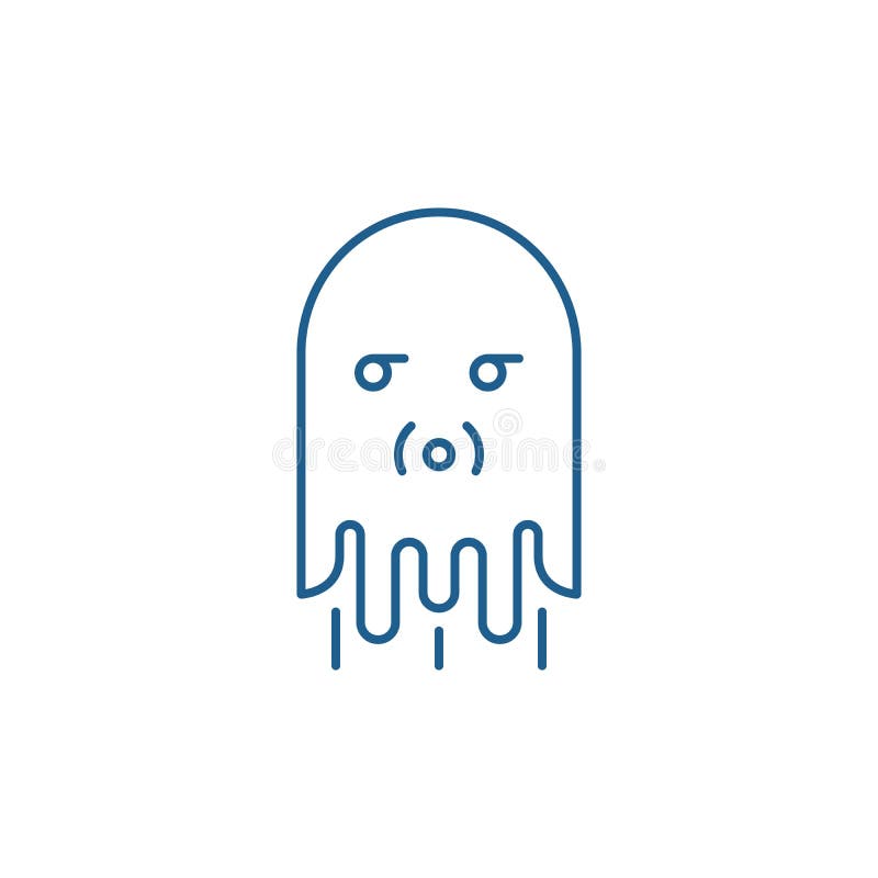 Computer Monster Line Icon Concept. Computer Monster Flat Vector Symbol ...
