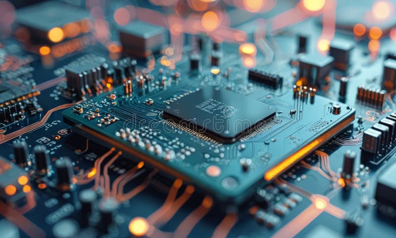 Computer Mother Board with Circuit and Stock Illustration ...