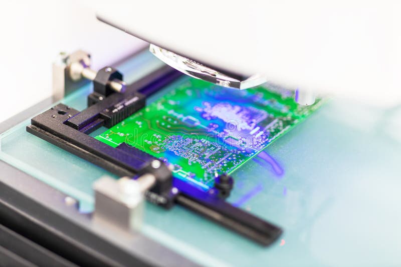 Computer Mother Board Scan Inspection or Control Measurement Stock ...