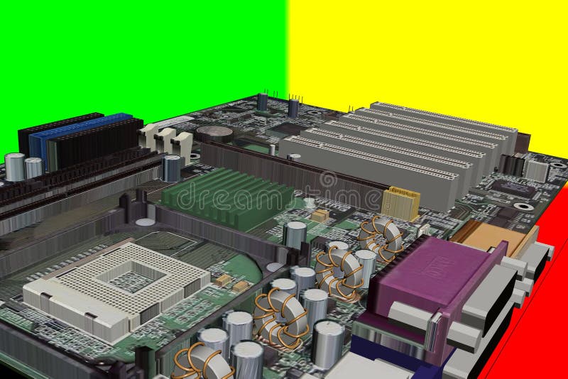 Computer motherboard stock illustration. Illustration of green - 5627318
