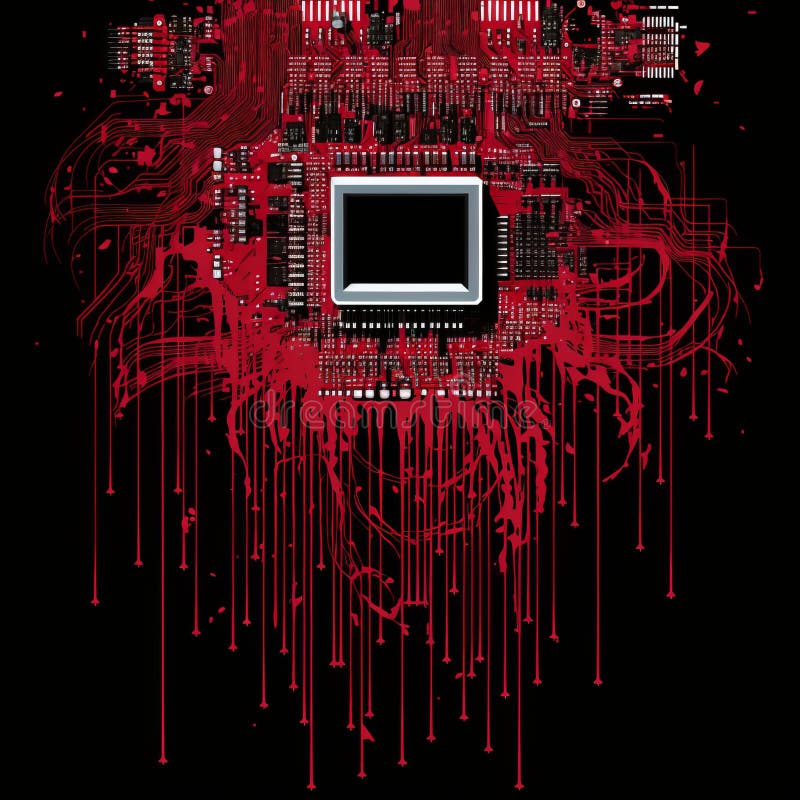 A Computer Motherboard with Blood Dripping from it Stock Photo - Image ...