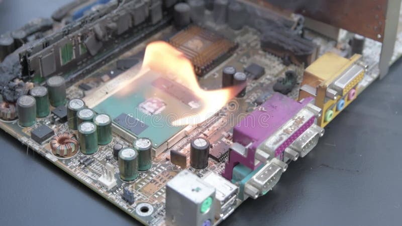 Burn the Computer Keyboard. Personal Computer Burnt Due To Electricity ...