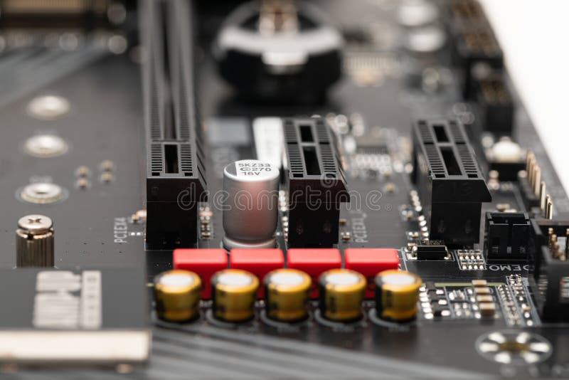 Computer Motherboard Close Up Stock Image - Image of device, connect ...