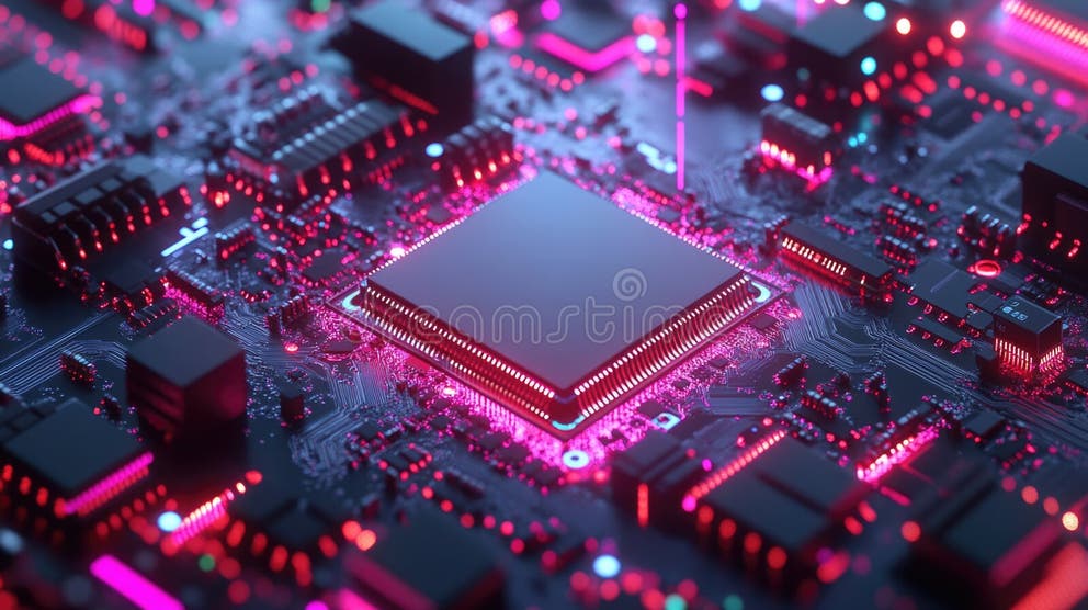 Computer Motherboard Close-Up Stock Photo - Image of electronics ...