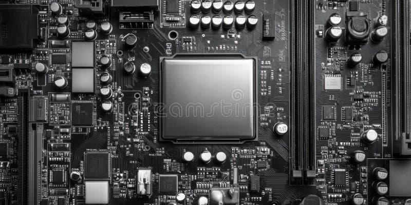 Computer Motherboard Close Up Stock Photo - Image of architecture, tech ...