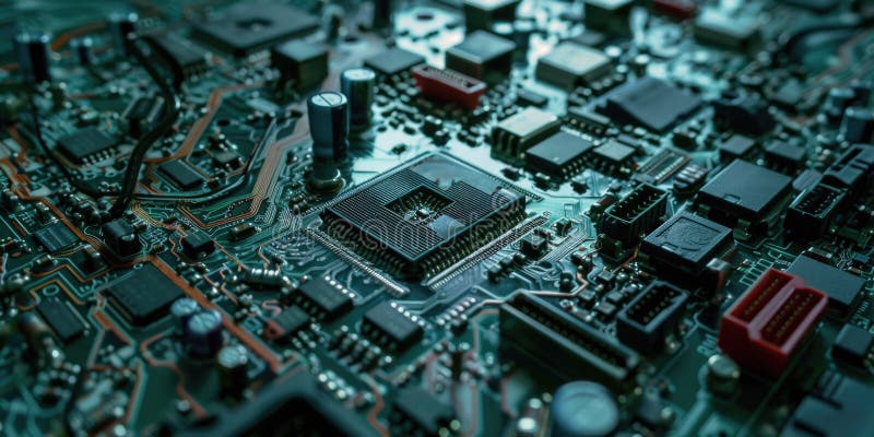 Computer Motherboard Close Up Stock Photo - Image of electronics ...