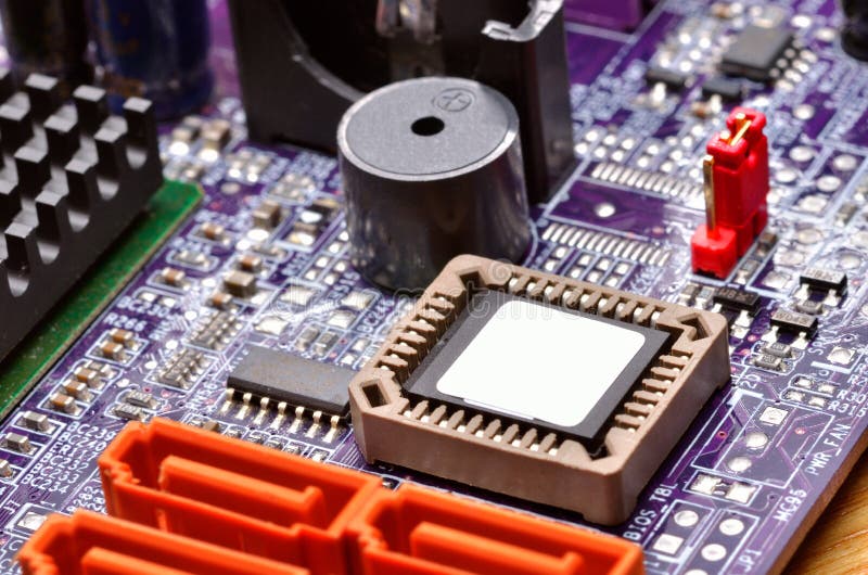 Computer motherboard stock photo. Image of detail, electronic - 65248966