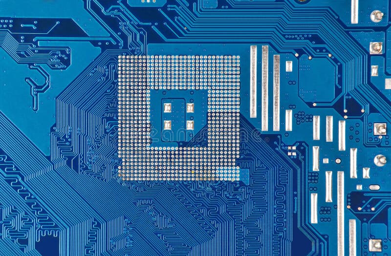 Blue computer motherboard stock photo. Image of micro - 102524486