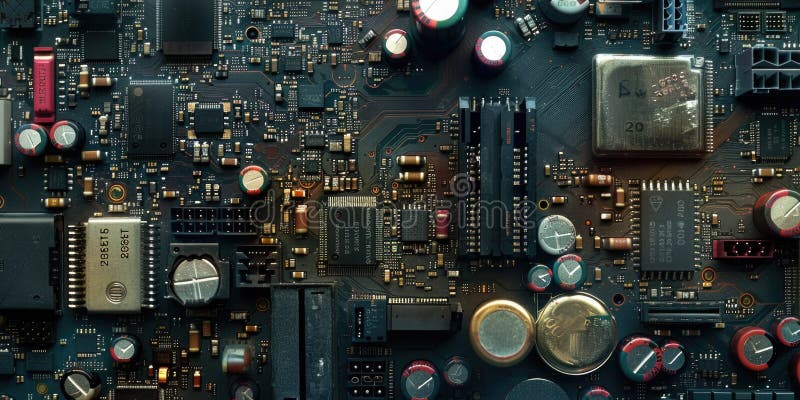 Computer Motherboard Close Up Stock Image - Image of digital, hardware ...