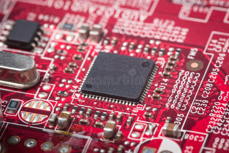Computer Motherboard Closeup Stock Image - Image of board ...