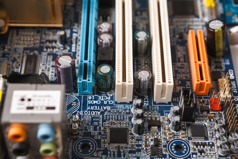 Computer Motherboard Components Close Up Stock Photo - Image of board ...