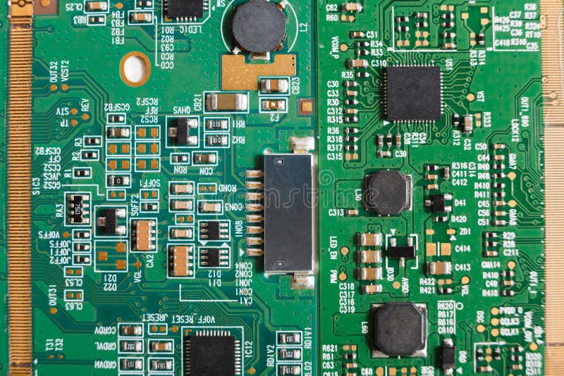 Computer Motherboard Components Close Up, Top View Stock Image - Image ...