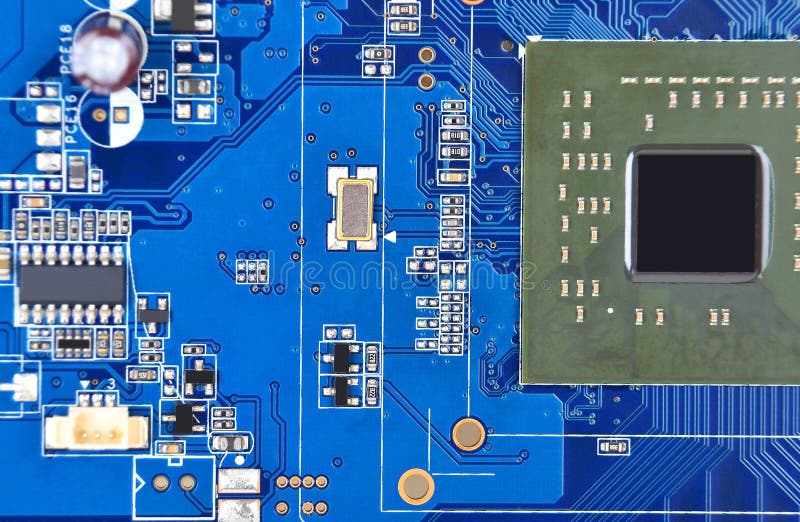 Computer Motherboard, CPU Socket Stock Image - Image of industry ...