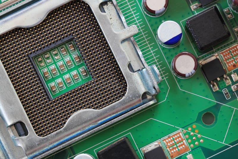 Computer Motherboard of Details. Stock Photo - Image of capacitor, chip ...