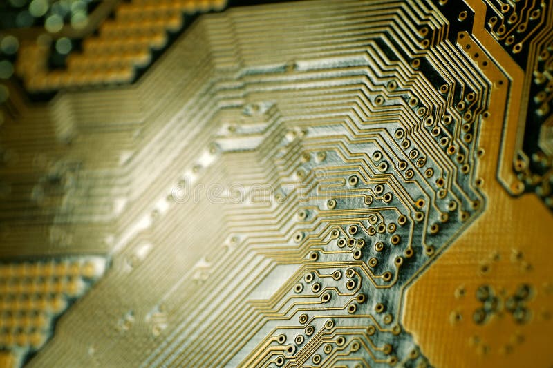 Computer Motherboard. Details of a Mainboard Back Stock Photo - Image ...