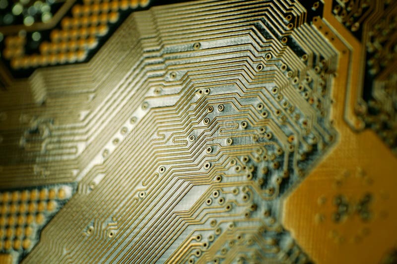 Computer Motherboard. Details of a Mainboard Back Stock Photo - Image ...