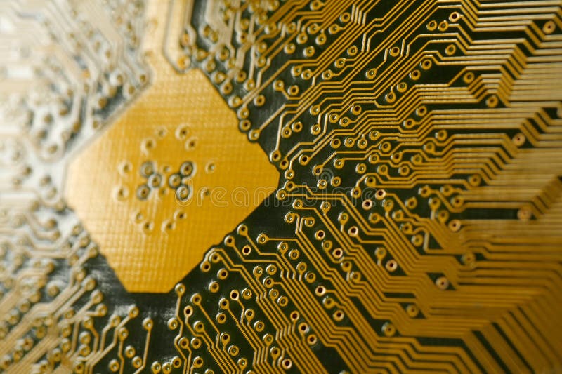 Computer Motherboard. Details of a Mainboard Back Stock Image - Image ...