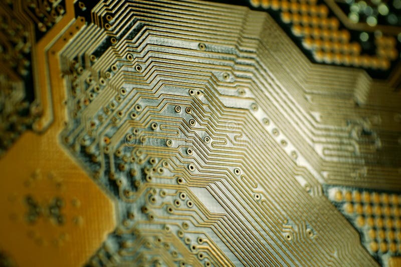 Computer Motherboard. Details of a Mainboard Back Stock Photo - Image ...