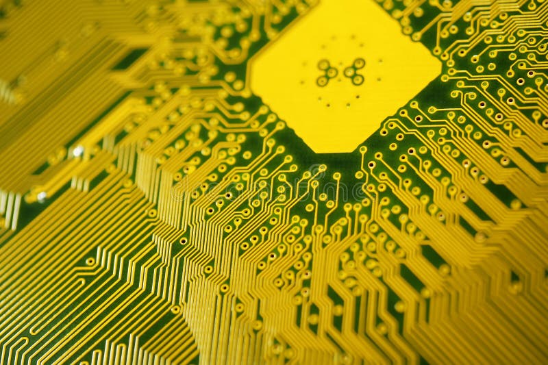 Computer Motherboard. Details of a Mainboard Back Stock Photo - Image ...