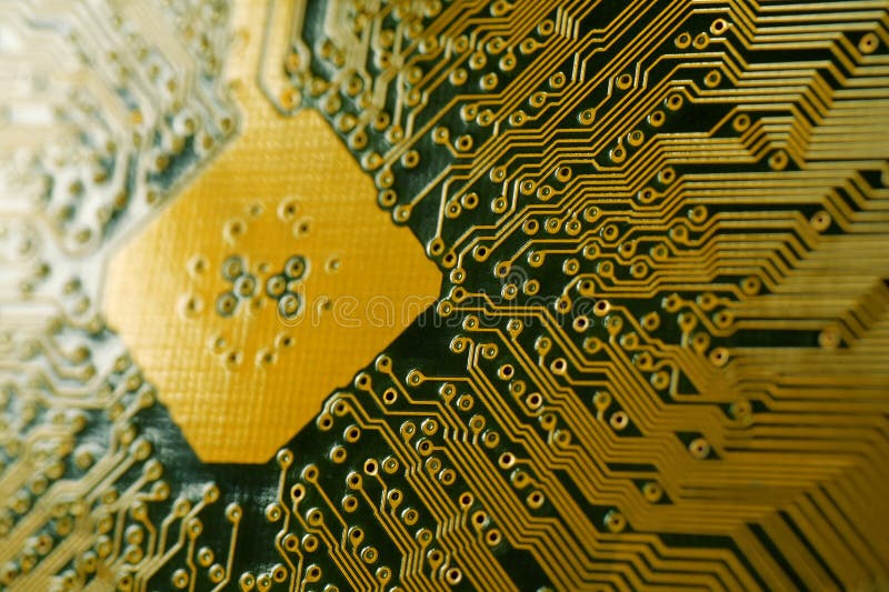Computer Motherboard. Details of a Mainboard Back Stock Image - Image ...