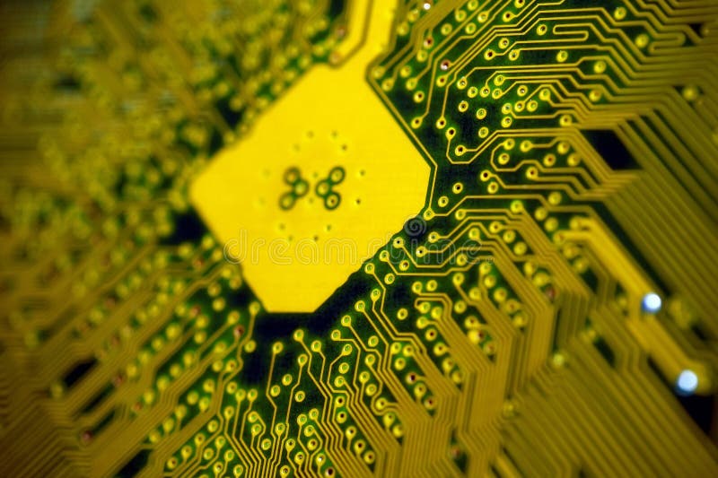 Computer Motherboard. Details of a Mainboard Back Stock Image - Image ...