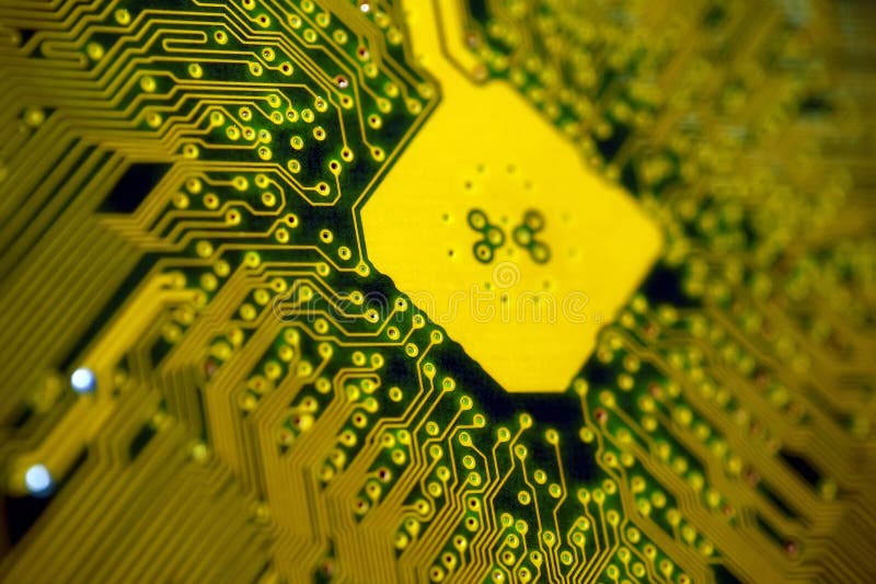 Computer Motherboard. Details of Mainboard Back Stock Photo - Image of ...