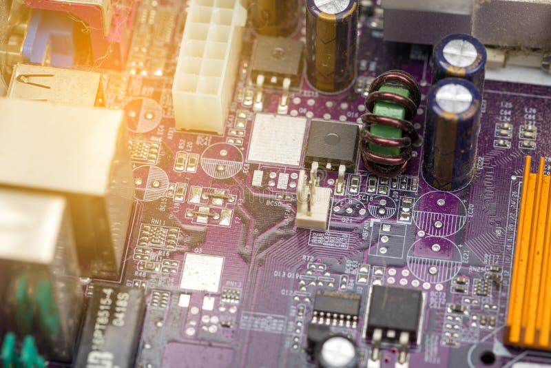 Computer Motherboard. Electronic Circuit Board Stock Photo - Image of ...